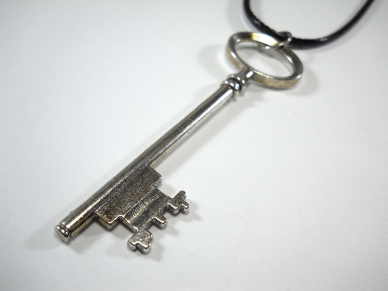 Old Fashioned Key Pendant Antique Silver Tone Large Antique | Etsy