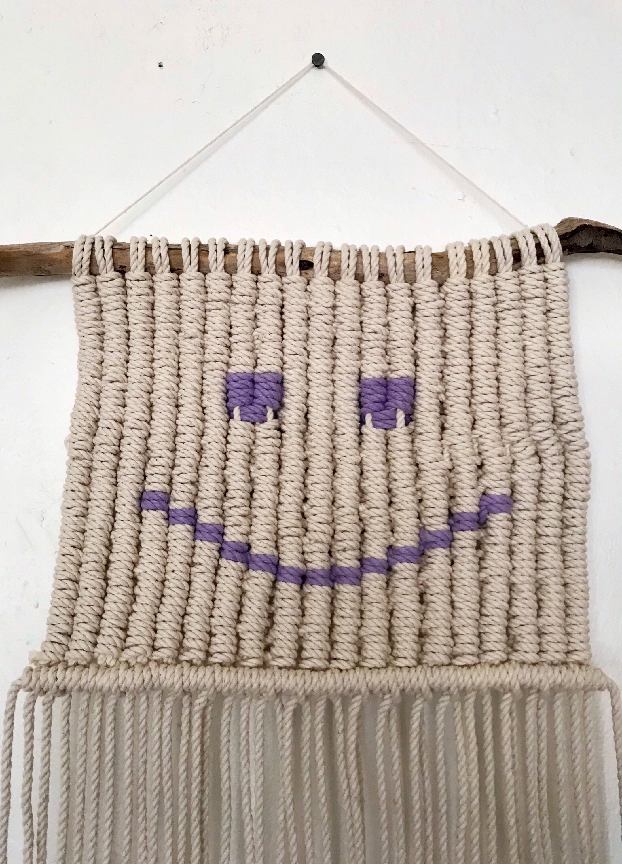 Smiley Macrame Wall Hanging - Etsy