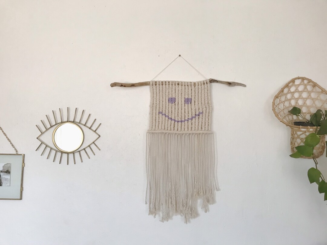 Smiley Macrame Wall Hanging - Etsy