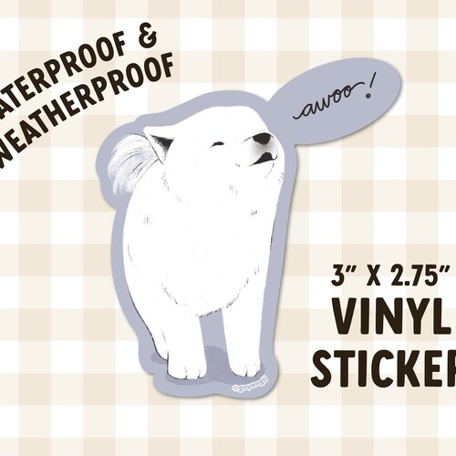 Smol Awoo Samoyed Waterproof Vinyl Sticker - Etsy