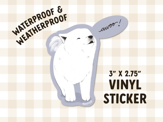 Smol Awoo Samoyed Waterproof Vinyl Sticker - Etsy