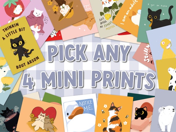 Mini Print Set pick 4 Mini Print / Postcard - Etsy