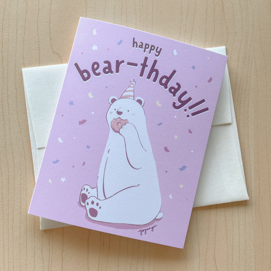 Happy Bear-thday Birthday Greeting Card - Etsy