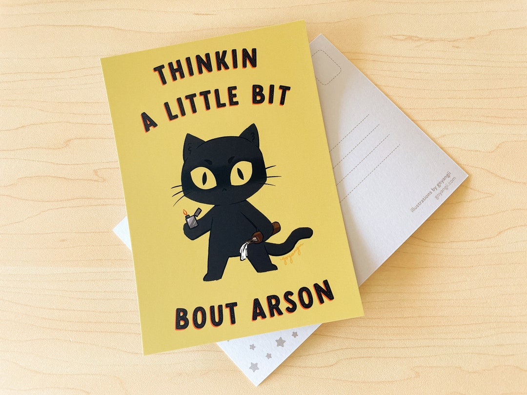 Arson Cat Mini Print / Postcard - Etsy
