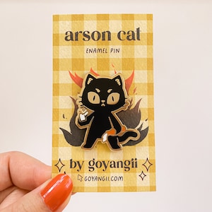 Arson Cat Enamel Pin - Etsy
