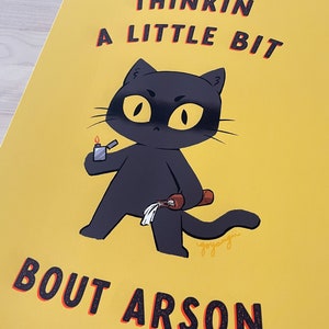 Arson Cat 8" X 10" Art Print - Etsy