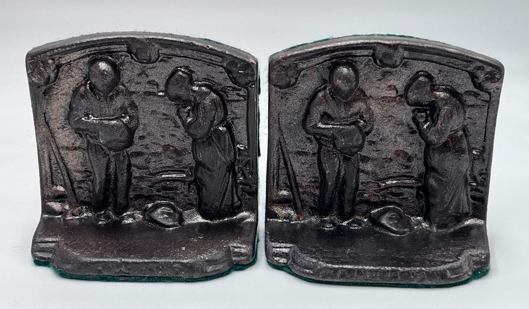 Cast Iron Bookends, "the Angelus" Prayer at Harvest, C. 1920s-1930s - Etsy