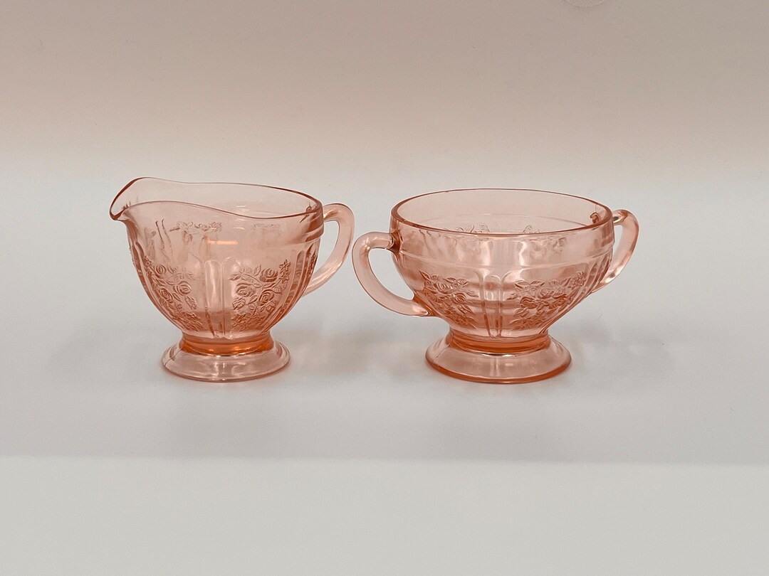 Pink Depression Glass Cream and Sugar Set. Federal Glass Company ...