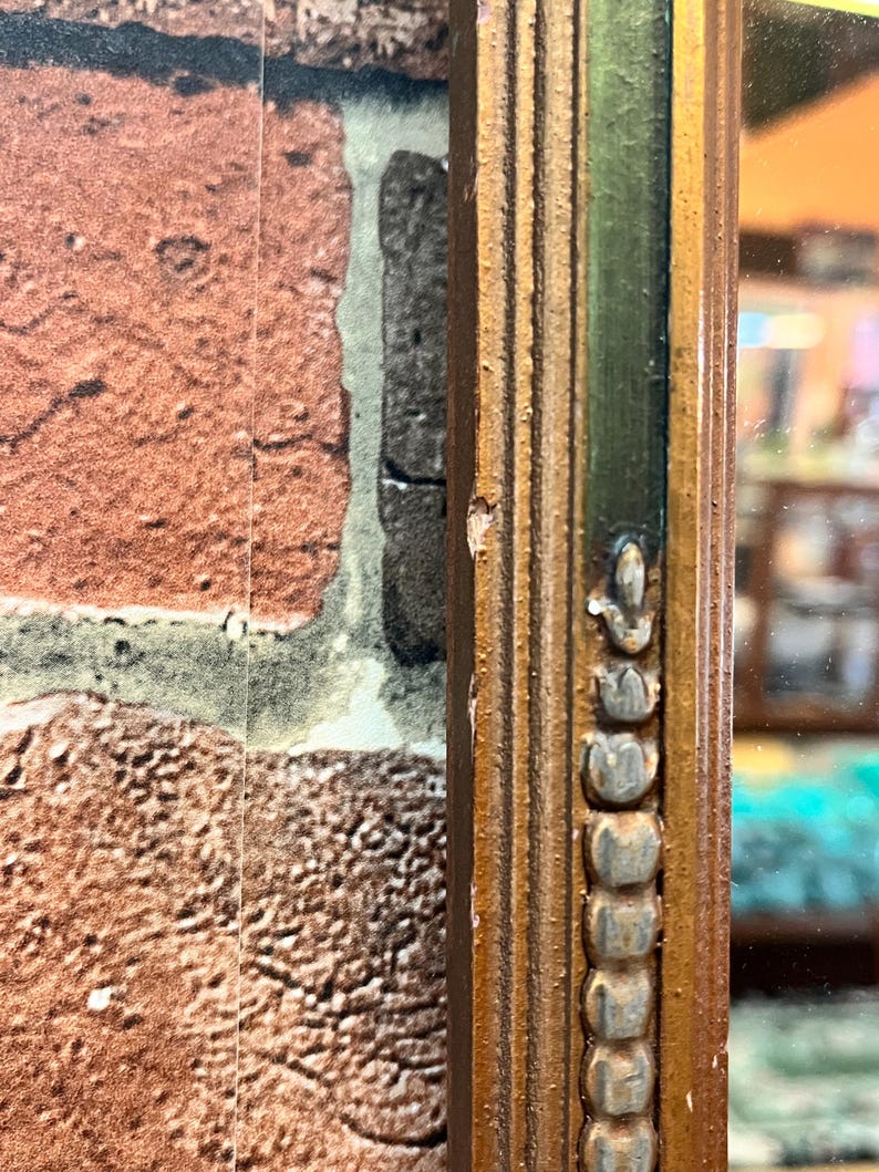 Mirror, Pie Crust Frame, Hand Painted Gold/green, C. 1920s - Etsy