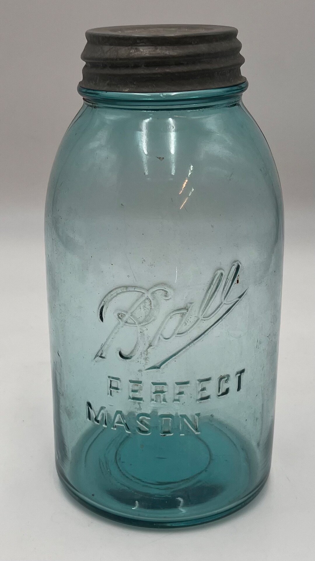 Blue Ball 2 Quart Mason Jar Zinc Lid C. 1910-1923 - Etsy