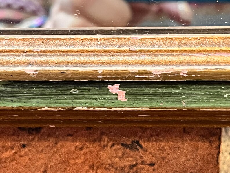 Mirror, Pie Crust Frame, Hand Painted Gold/green, C. 1920s - Etsy