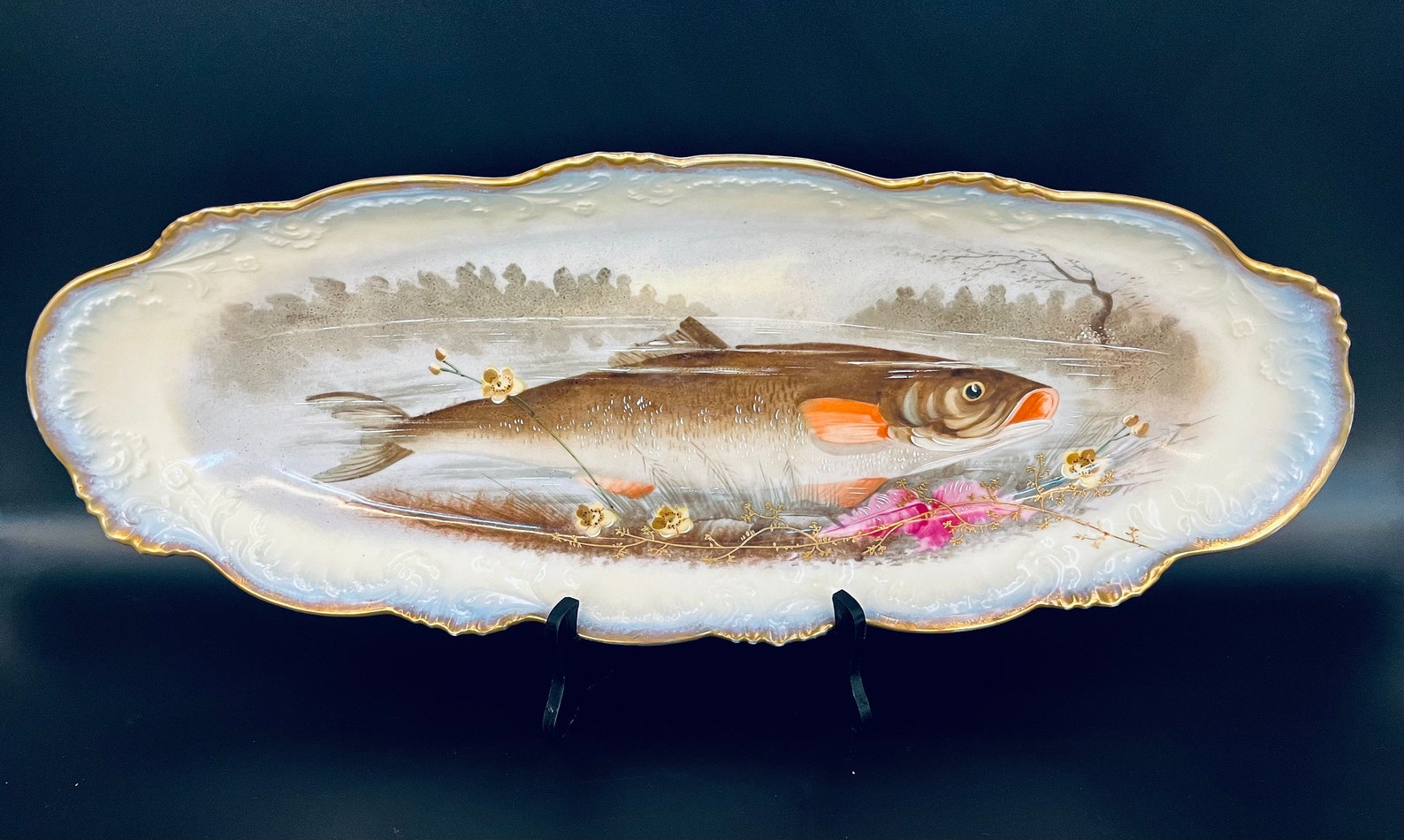 Fish Serving Set With 24K Gold Trim. Lazarus Strauss & Sons. Circa 1870 ...