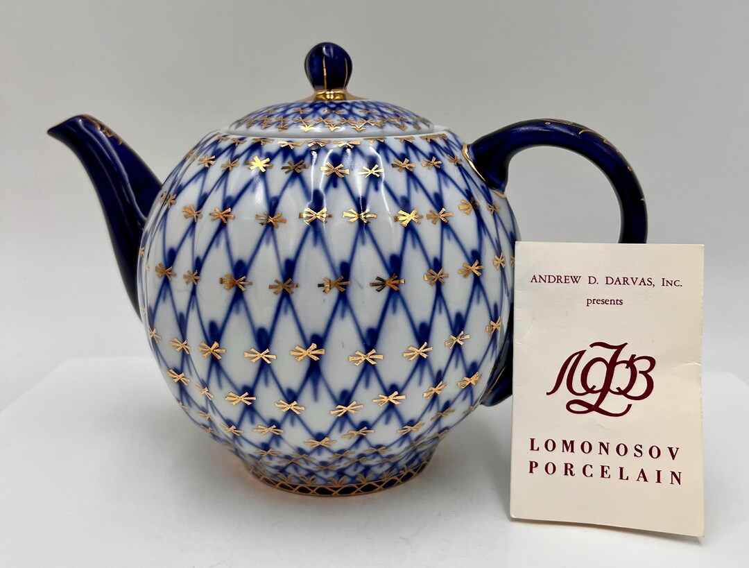 Russian Lomonosov Imperial Porcelain 2 Cups Teapot USSR Hand Painted ...