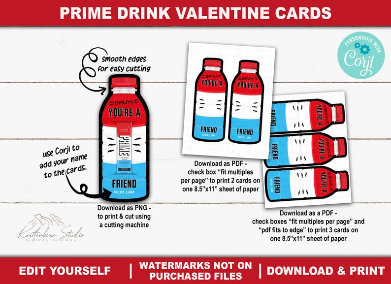 Kids Valentines Cards: Prime Hydration Printable Sports Drink ...