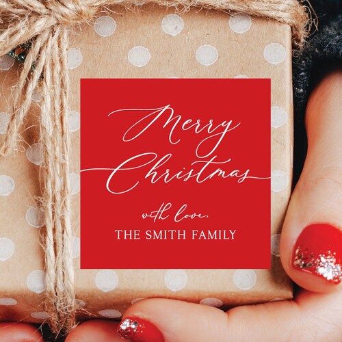 Christmas Gift Labels Christmas Stickers Red Christmas - Etsy