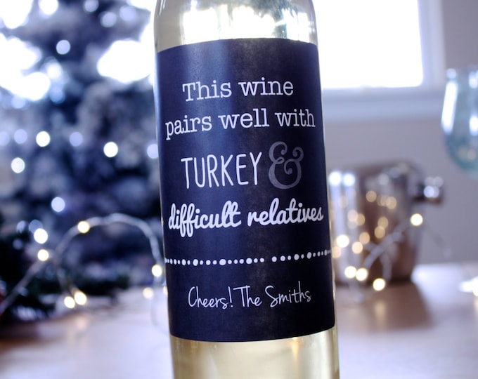 Tis the Season to Get Tipsy Wine Labels Holiday Wine Labels - Etsy