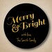 Christmas Sticker Gold Foil Merry & Bright Gift Labels Gold Glitter ...