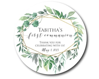 First Holy Communion Favor Stickers Girls Communion Labels Purple First ...
