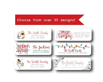 Christmas Return Address Labels, Holiday Return Address Labels, Return ...