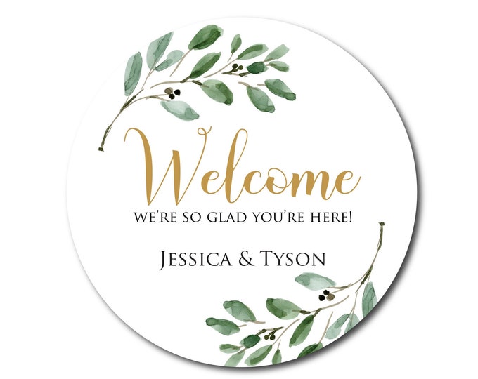 Wedding Welcome Labels Large Wedding Welcome Stickers Minimalist Out of ...