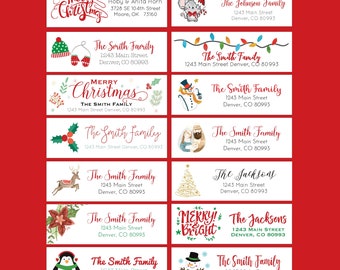 Christmas Return Address Label, Label Sticker,custom Christmas Return ...