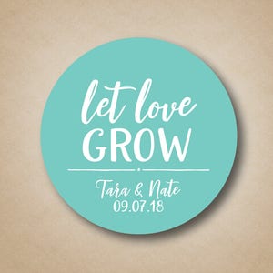 Let Love Grow Stickers Wedding Stickers Wedding Favor Labels Seed ...