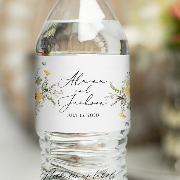 Wildflower Water Bottle Sticker - Etsy