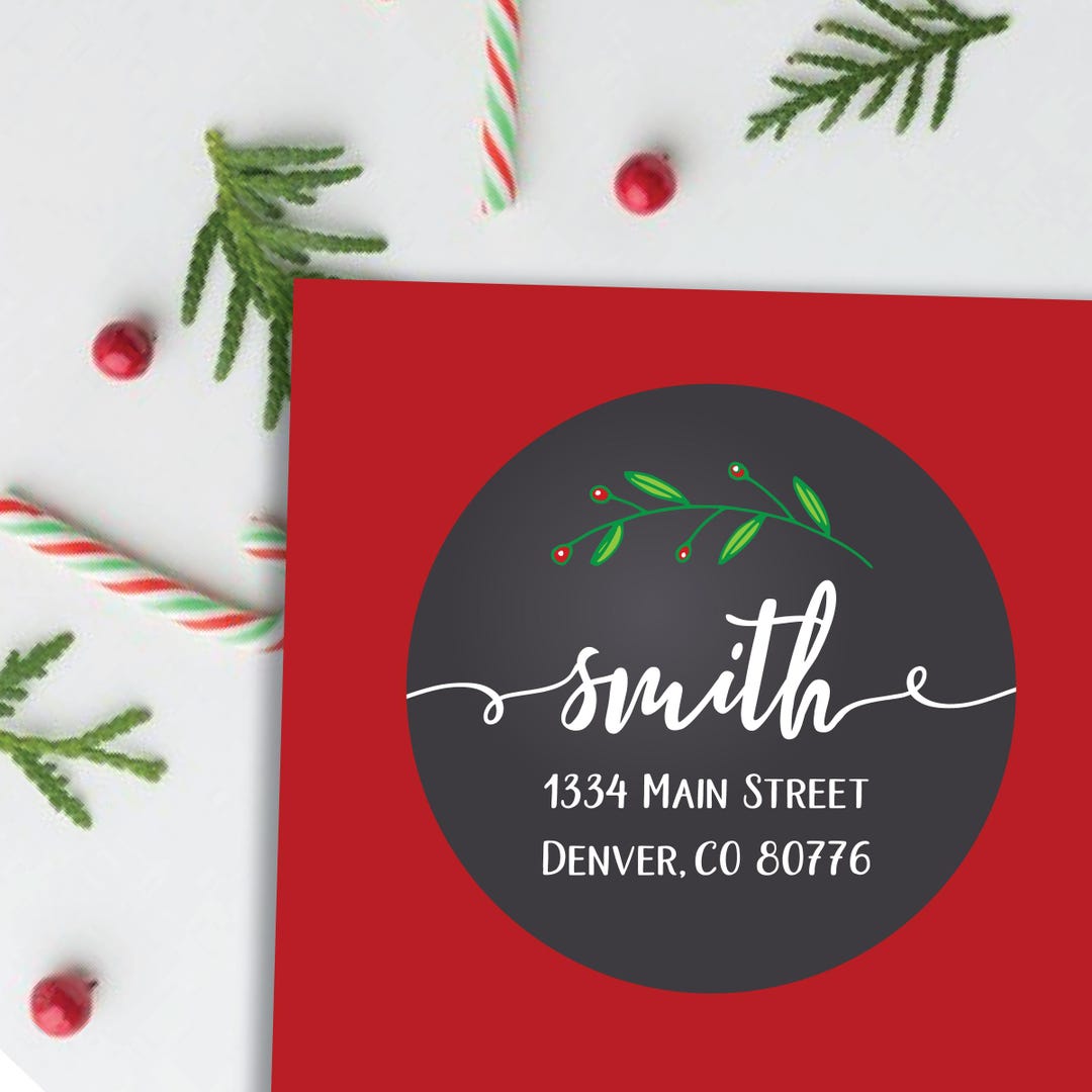 Christmas Address Labels - Holly Christmas Return Address Labels ...