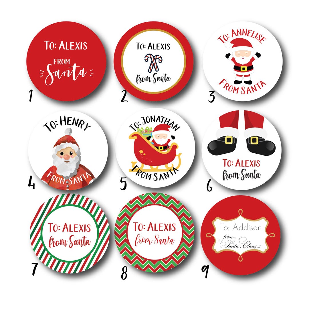 Christmas Stickers - From Santa Gift Labels, From Santa Gift Stickers ...