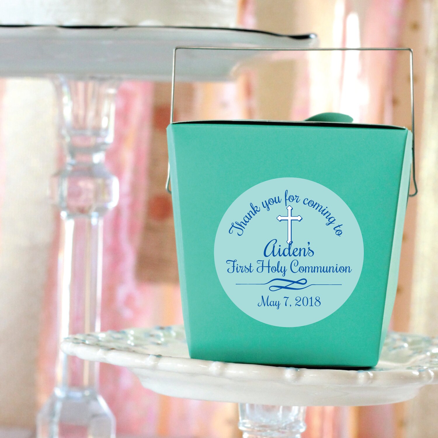 Boys First Communion Stickers Blue First Holy Communion Favor Stickers ...