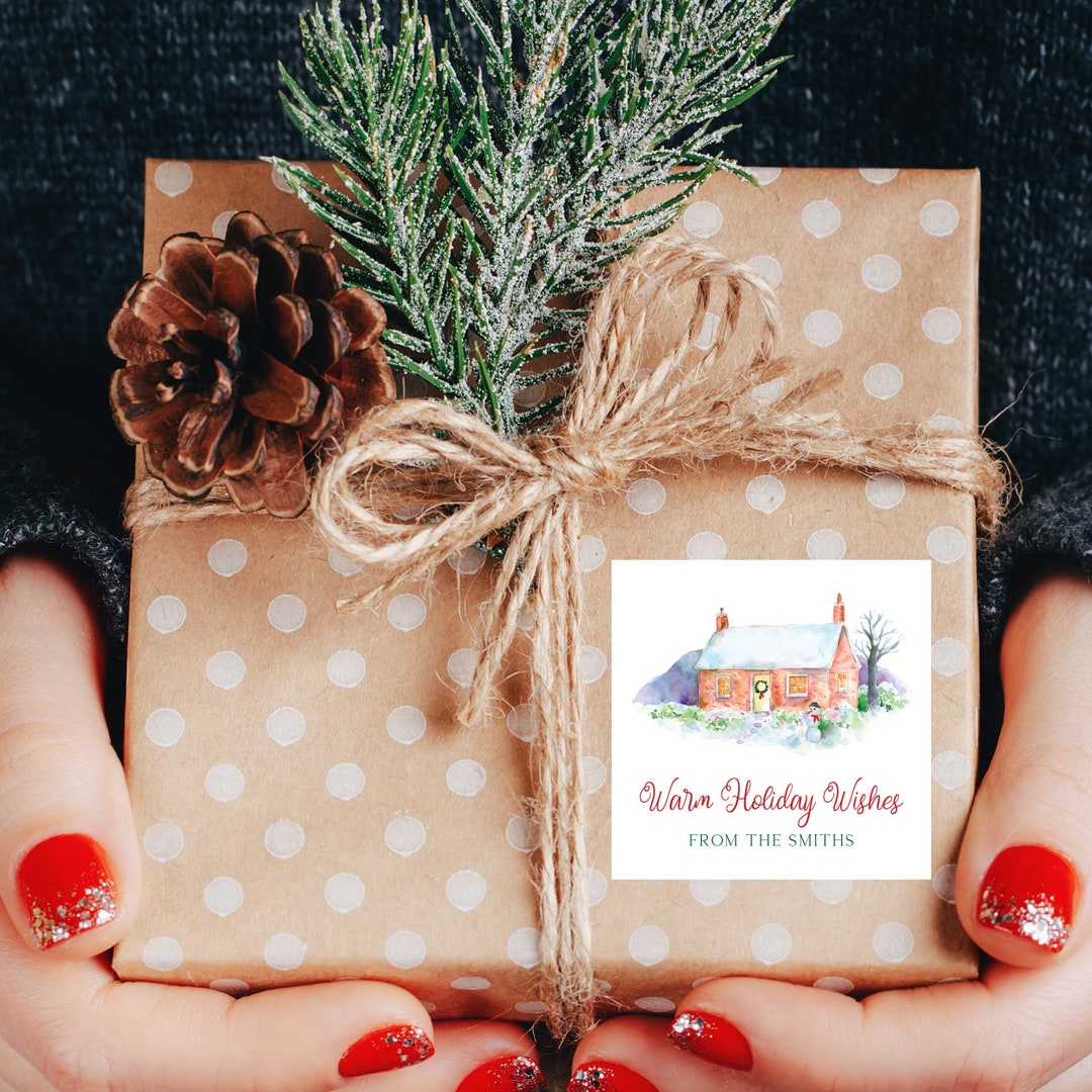 Christmas Gift Labels - Christmas Stickers, Warm Holiday Wishes ...