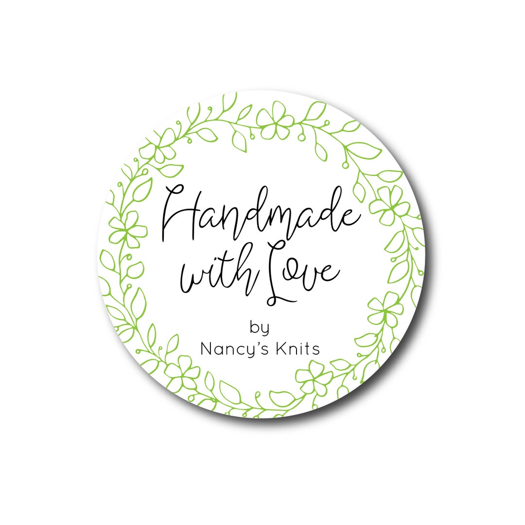 Made With Love Sticker Handmade Sticker Made With Love Label Etsy Shop ...