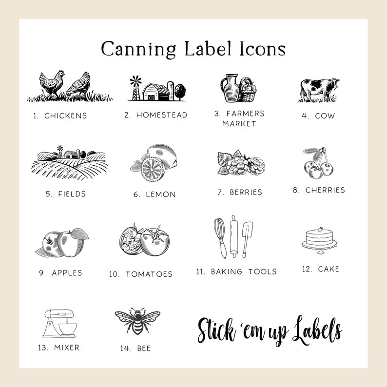 Farmhouse Canning Labels Farm Canning Labels Mason Jar - Etsy
