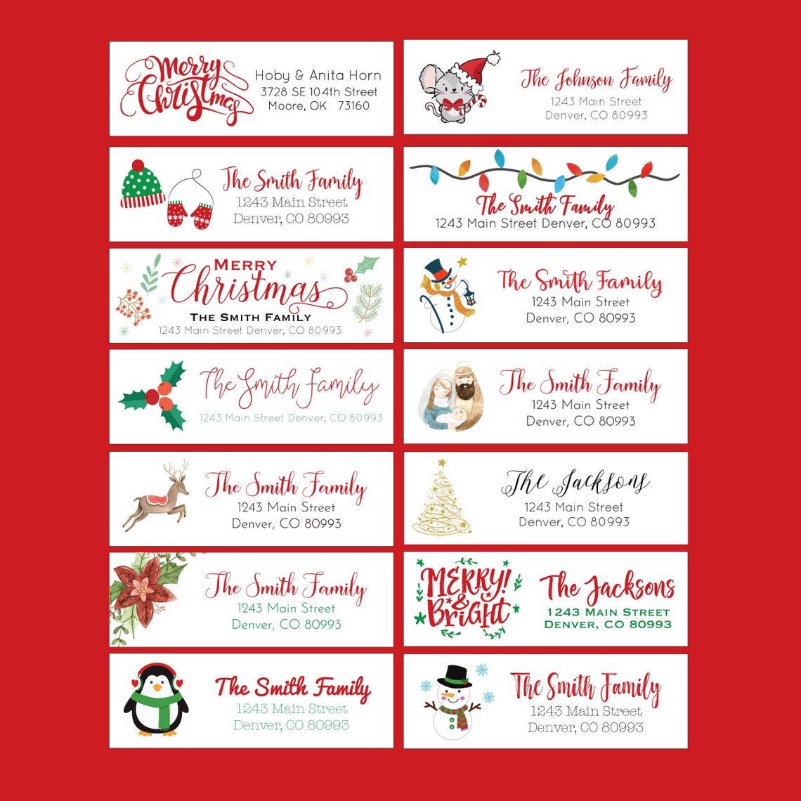 Christmas Address Labels - Christmas Return Address Label, Christmas ...