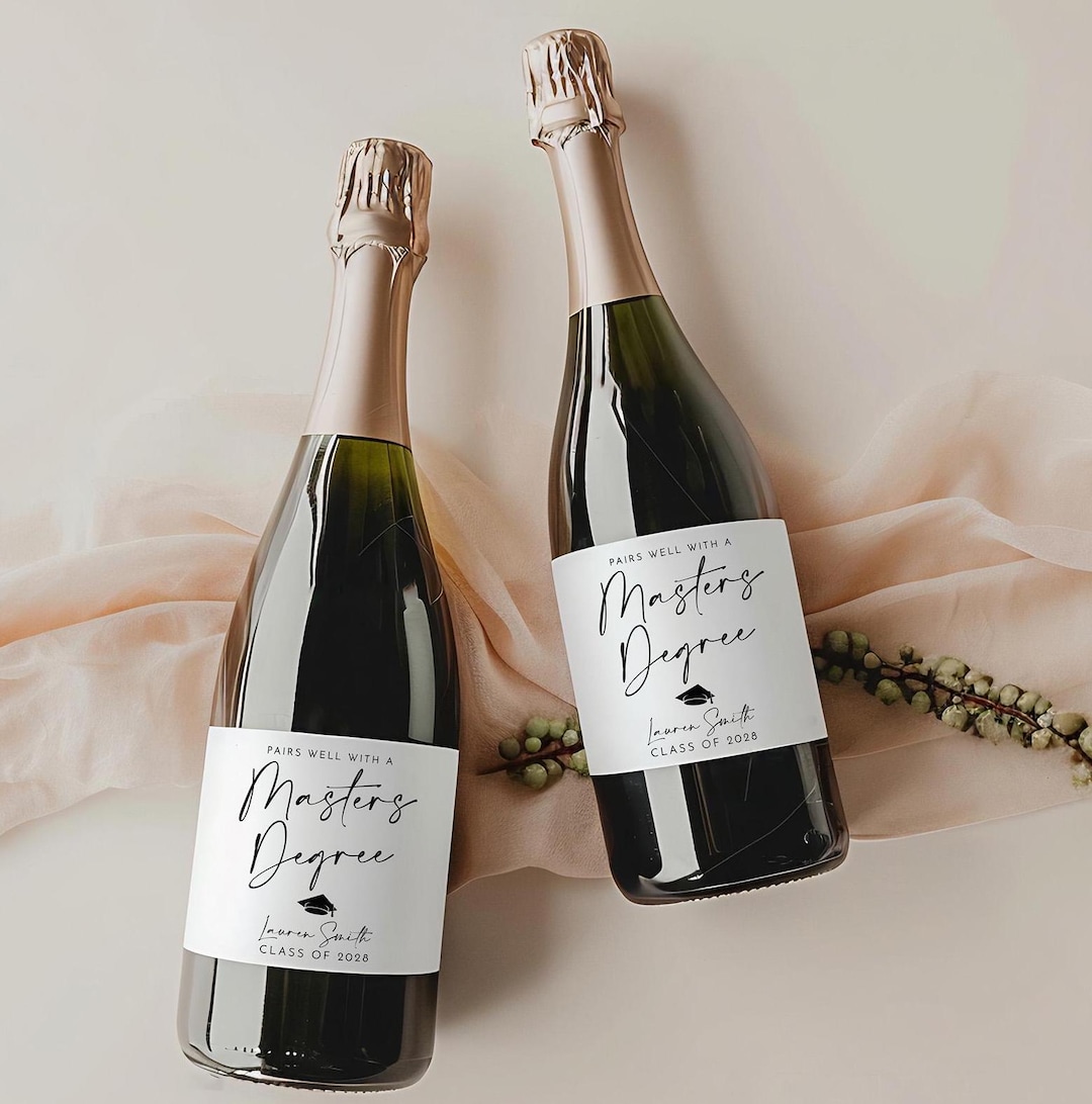 Graduation Gift Champagne Labels - Grad Party Custom Wine Labels ...
