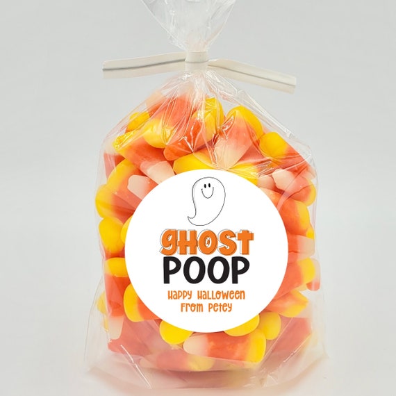 Halloween Sticker - Ghost Poop Sticker, Kids Halloween Sticker ...