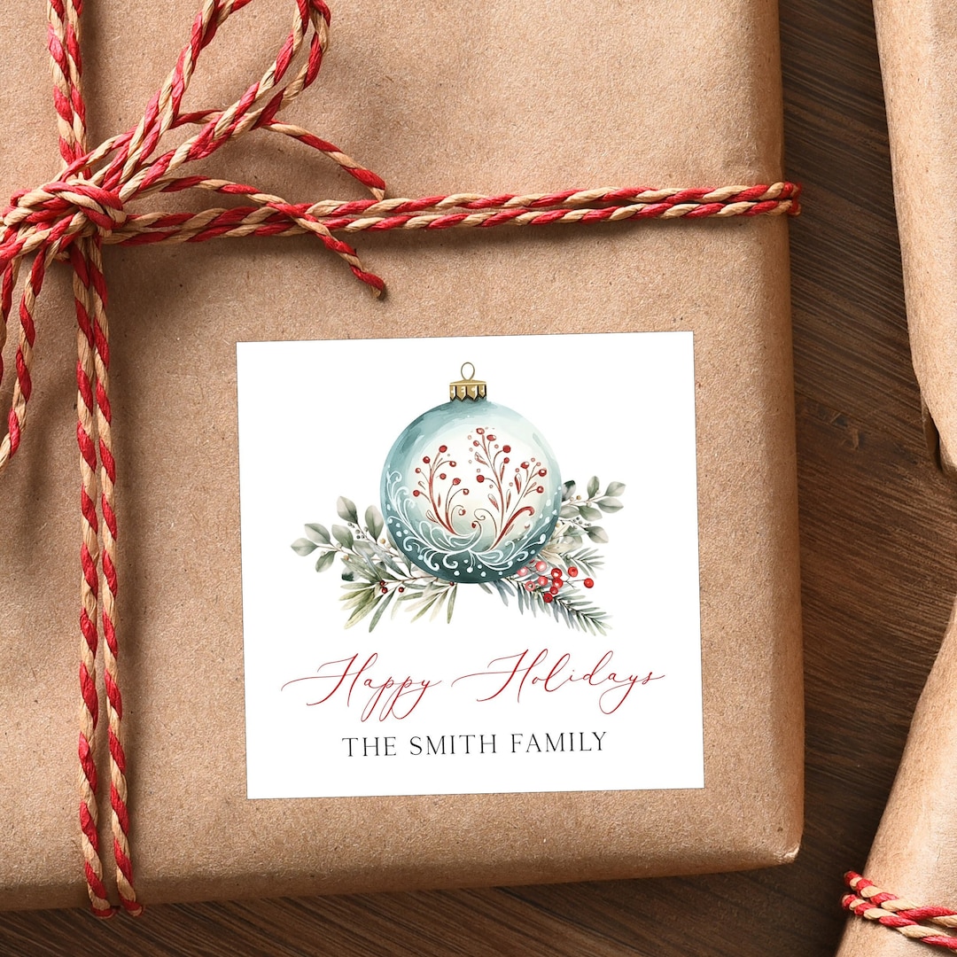 Christmas Stickers - Christmas Gift Labels, Happy Holidays Labels ...