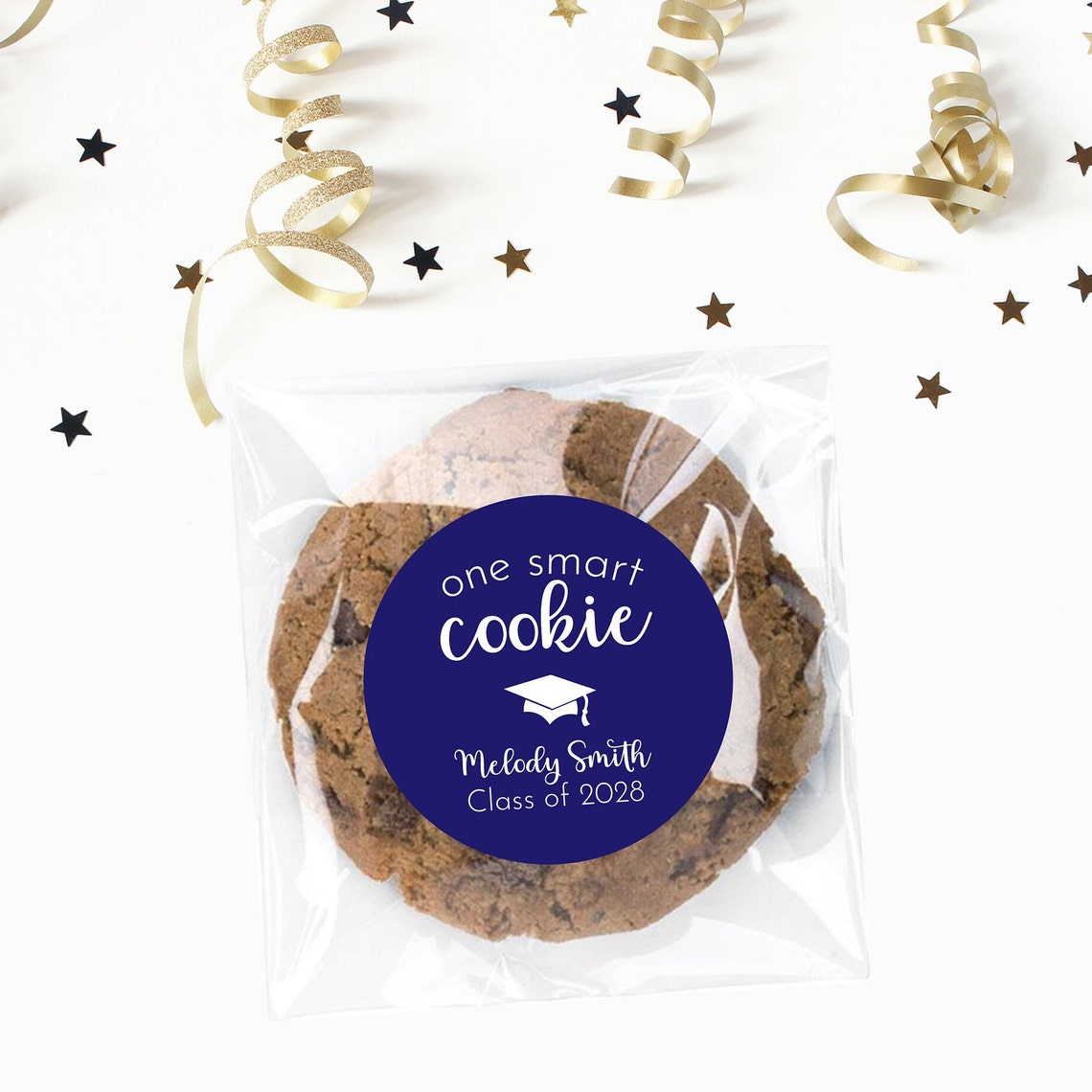 Graduation Party Favors - One Smart Cookie Stickers and Bags, One Smart ...