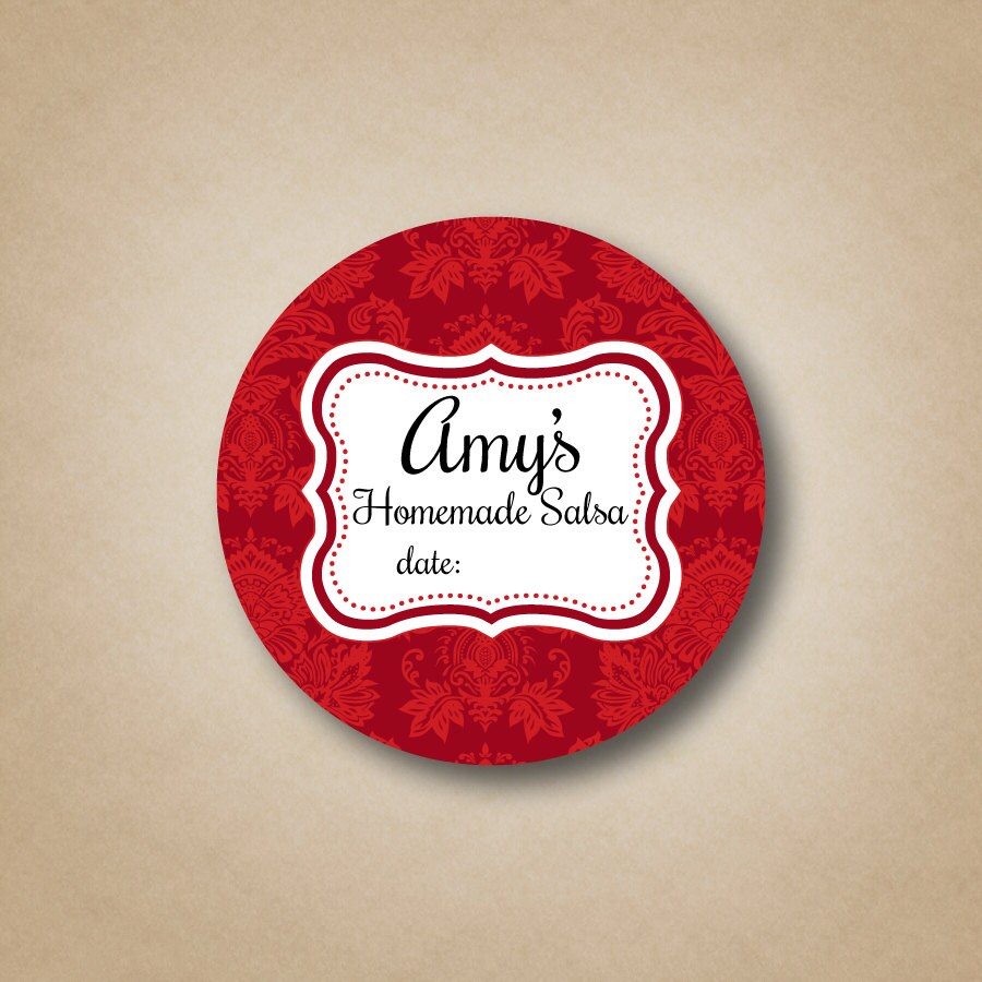 Red Homemade Salsa Mason Jar Labels Custom Canning Labels - Etsy
