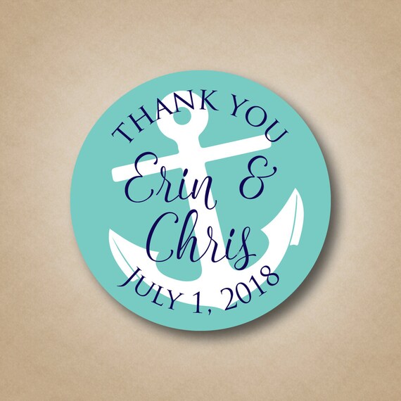 Nautical Wedding Favor Ideas Anchor Wedding Sticker Favor Label Beach ...