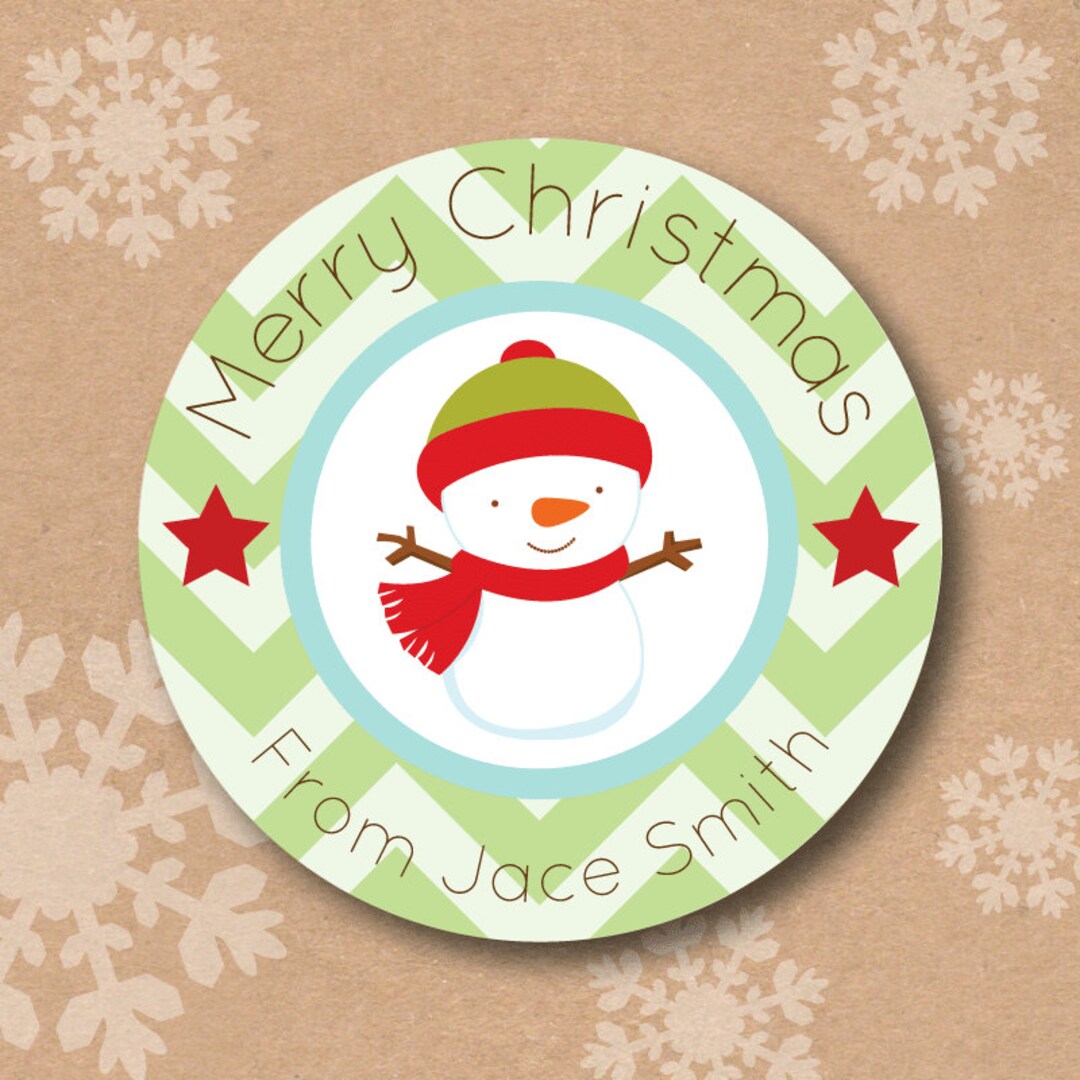 Snowman Christmas Gift Sticker Holiday Labels Personalized Sticker Tags ...