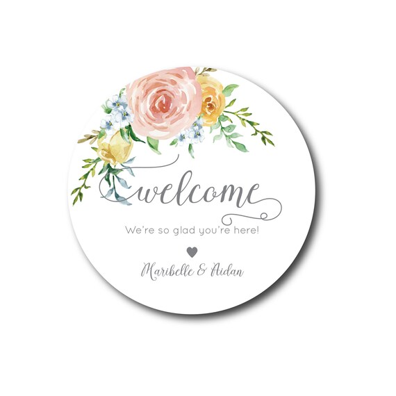 Wedding Welcome Sticker Welcome to our Wedding Hotel Gift Bag Out of ...