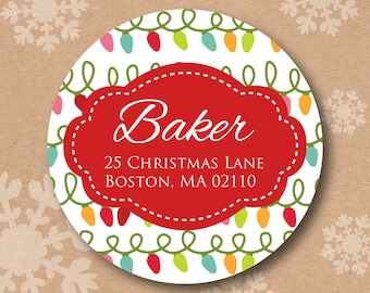 Christmas Holiday Return Address Label Gift Tag Sticker - Etsy