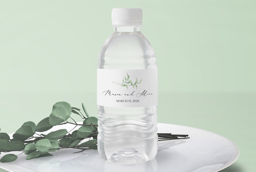 Wedding Water Bottle Label - Botanical Water Bottle Labels ...