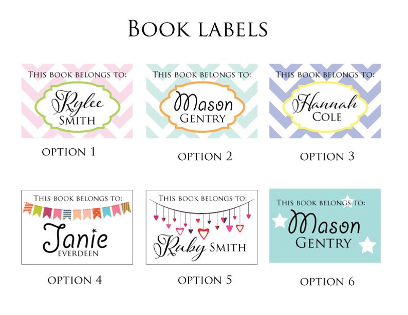 Custom Book Plates Children's Book Labels Baby Shower Book | Etsy