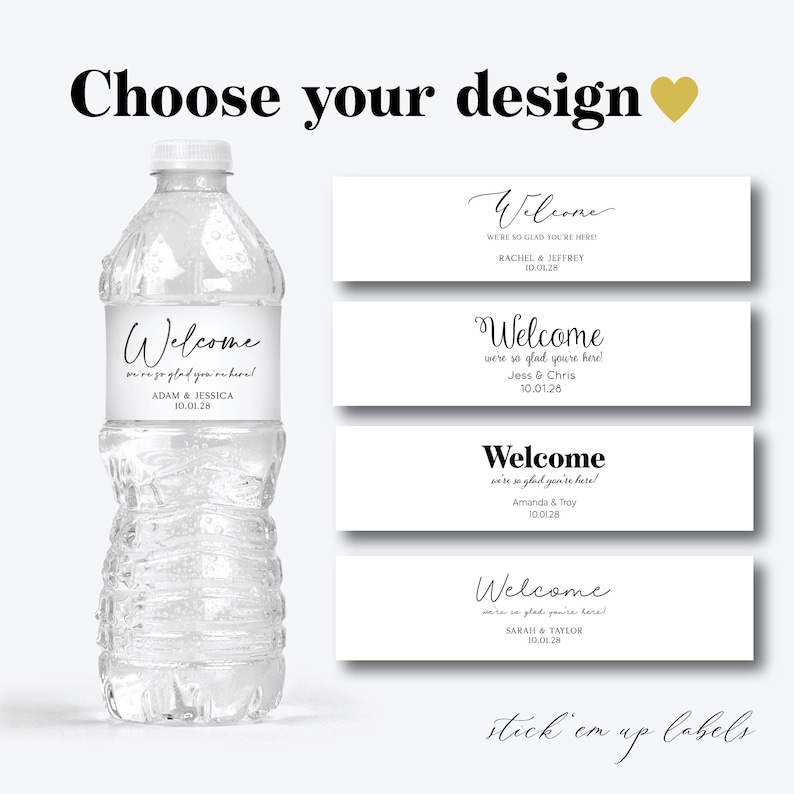 Wedding Welcome Water Bottle Label - Welcome Bottle Labels for Hotel ...