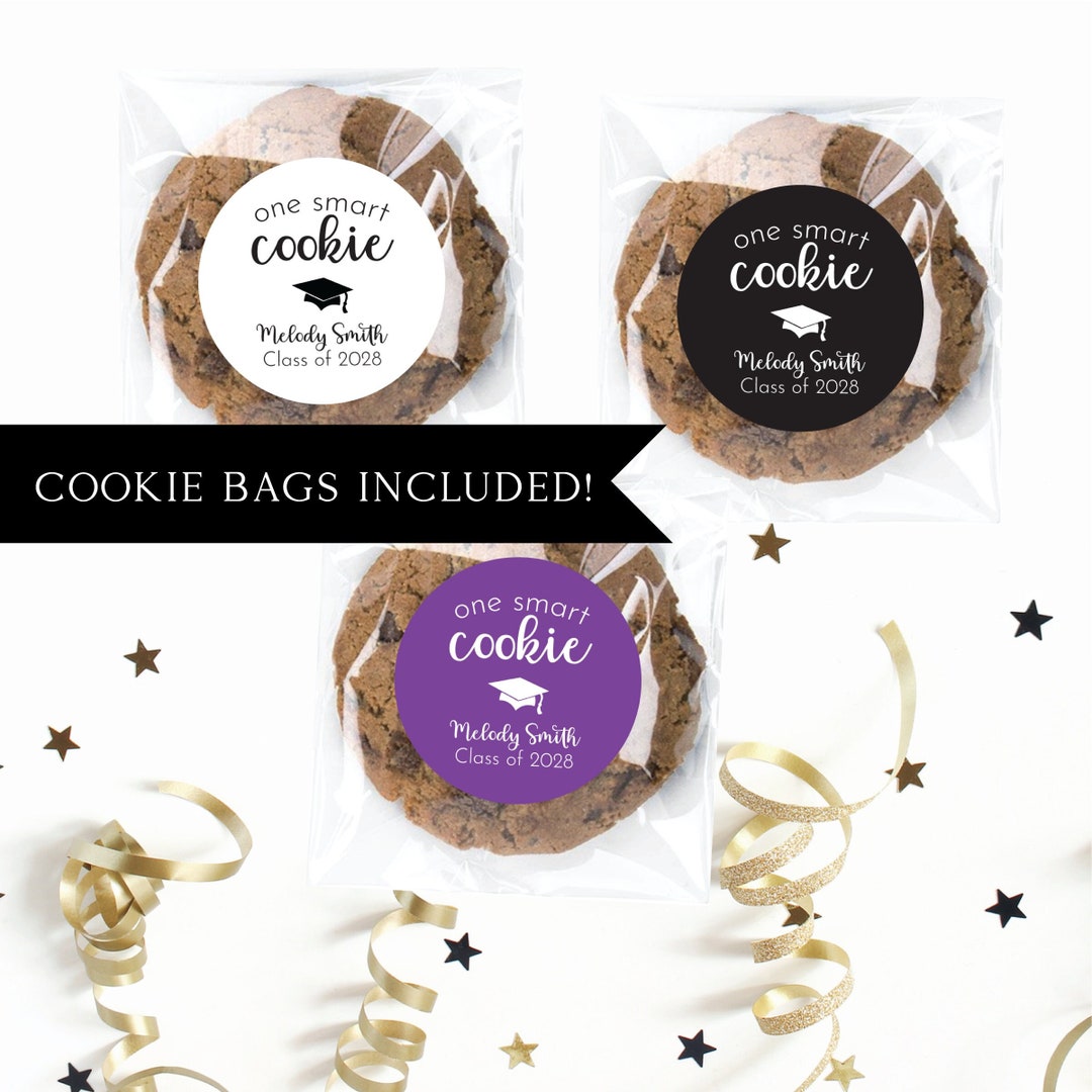 One Smart Cookie Stickers and Bags Set - Graduation Party Favors, One ...