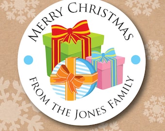 Personalized Christmas Labels, Holiday Stickers, Labels for Gifts - Etsy