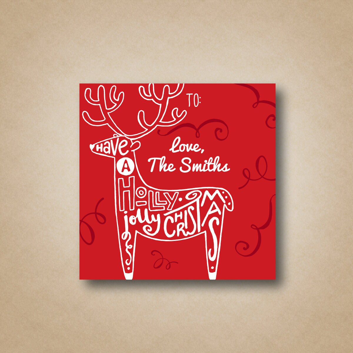 To From Stickers to From Gift Tags Red Square Gift Labels - Etsy