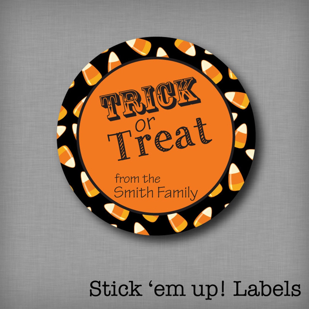 Halloween Stickers - Trick or Treat Stickers, Personalized Halloween ...
